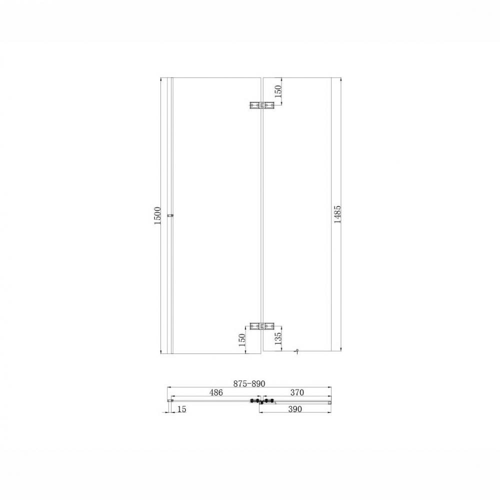 Scudo Chrome Frame Pivot Bath Shower Screen - SCREEN001