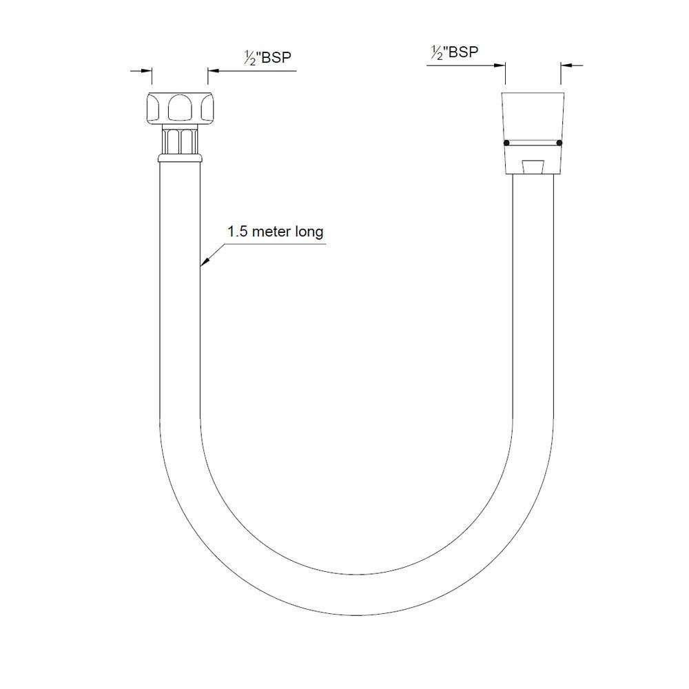 Jaquar Easy Flex 1.5M Long Tube In Chrome Finish,SHA-CHR-571