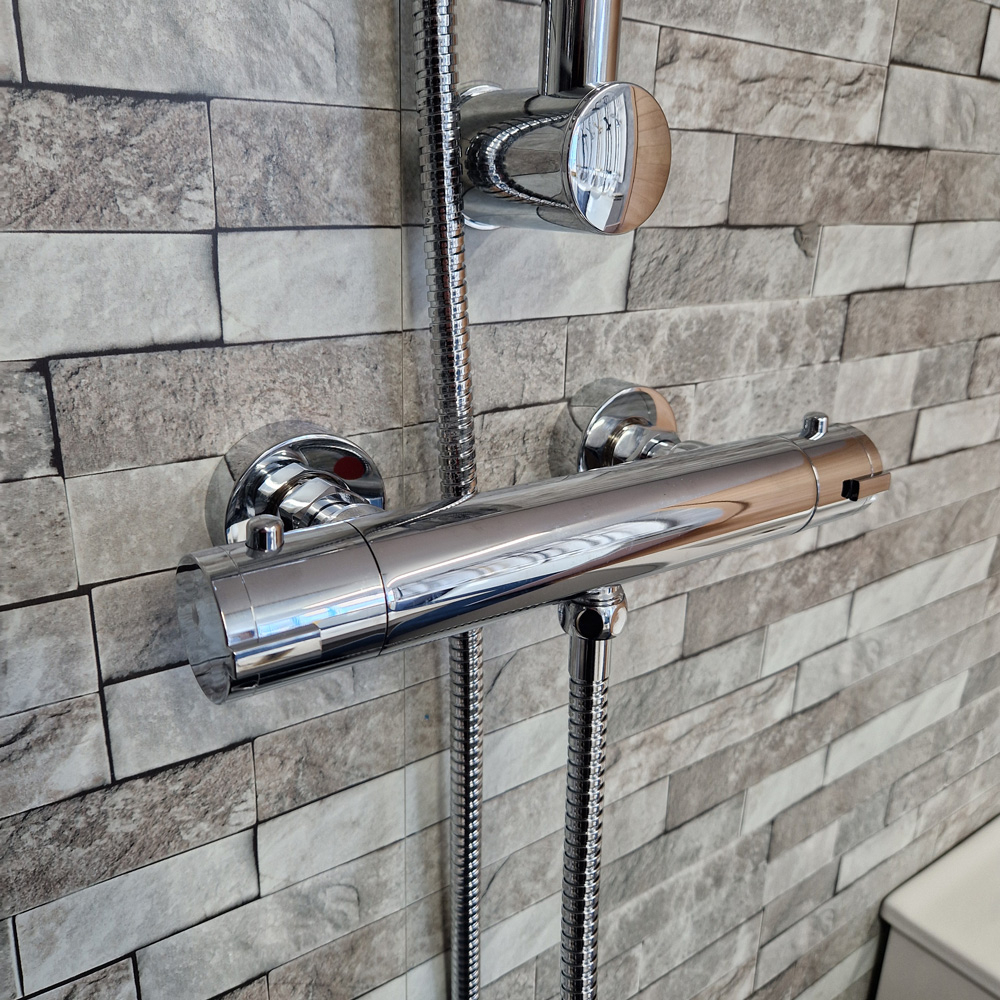Kartell Plan Thermostatic Exposed Bar Shower Valve With Riser Rail ...