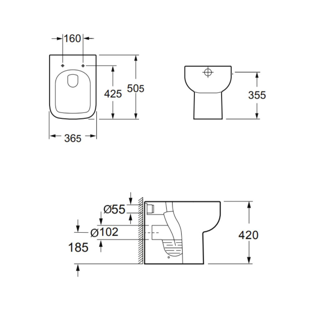 Scudo Choices Back-To-Wall Short Projection Toilet Pan with Soft Close Seat