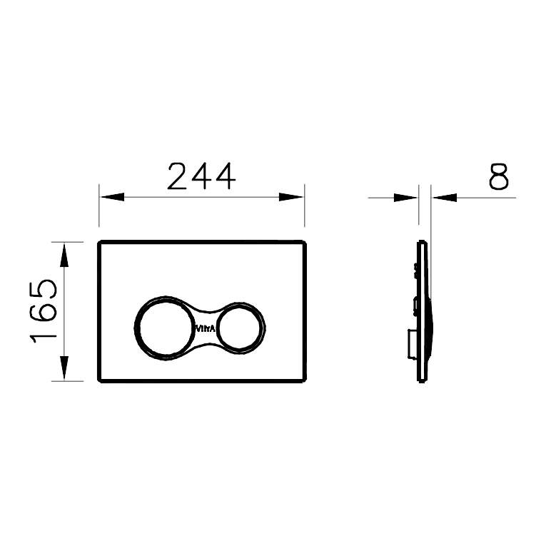 Vitra Smart Panel Flush Plate For Slim Frames