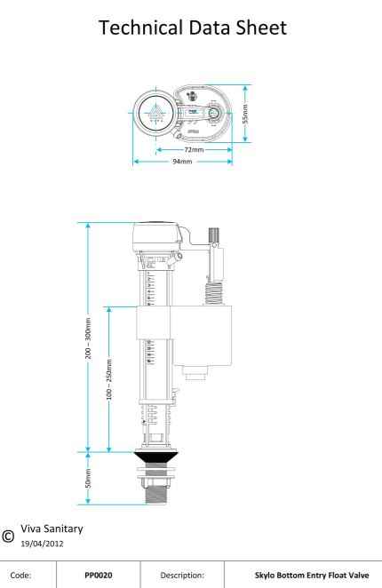 Viva Sanitary Skylo Bottom Entry Toilet Cistern Fill Valve (1/2" UK ...