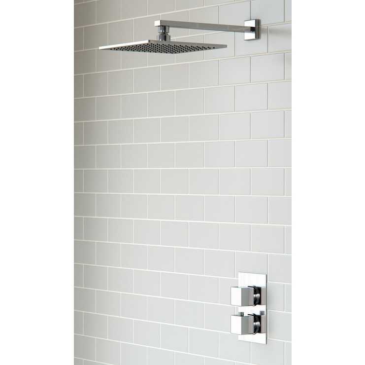 Square Shower Pack 3 - Challen Twin Single Outlet & Overhead Shower