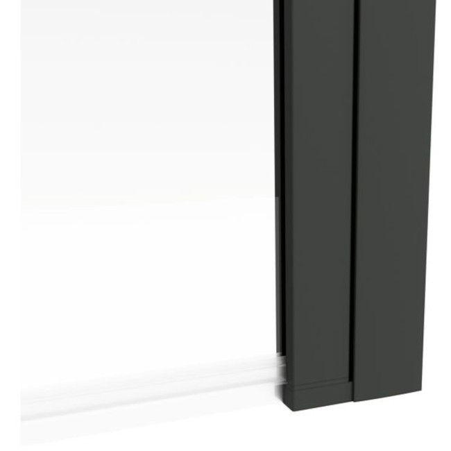 Single Matt Black Straight Bath Shower Screen