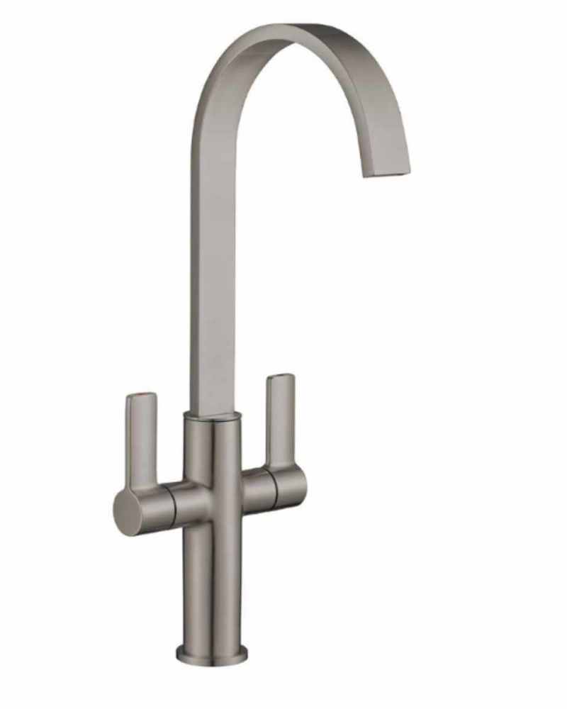 Jeroni Swept Brushed Nickel Kitchen Mixer Tap - Francis Pegler Comap ...