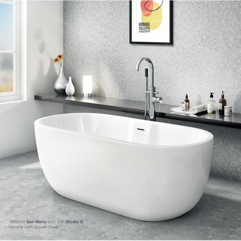Synergy San Marlo 1455 x 750mm Double Ended Freestanding Bath SY-FSB200-A
