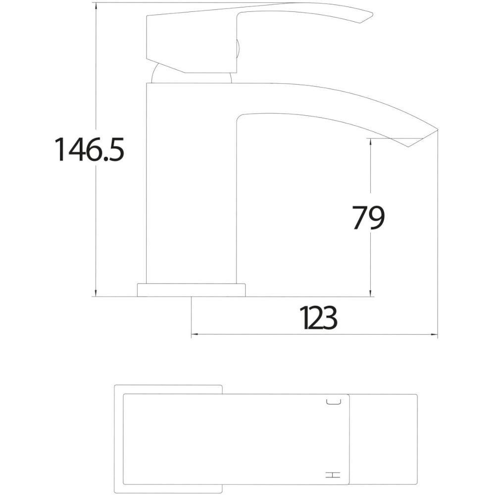Scudo Descent Mono Basin Mixer with Push Waste, TAP031L