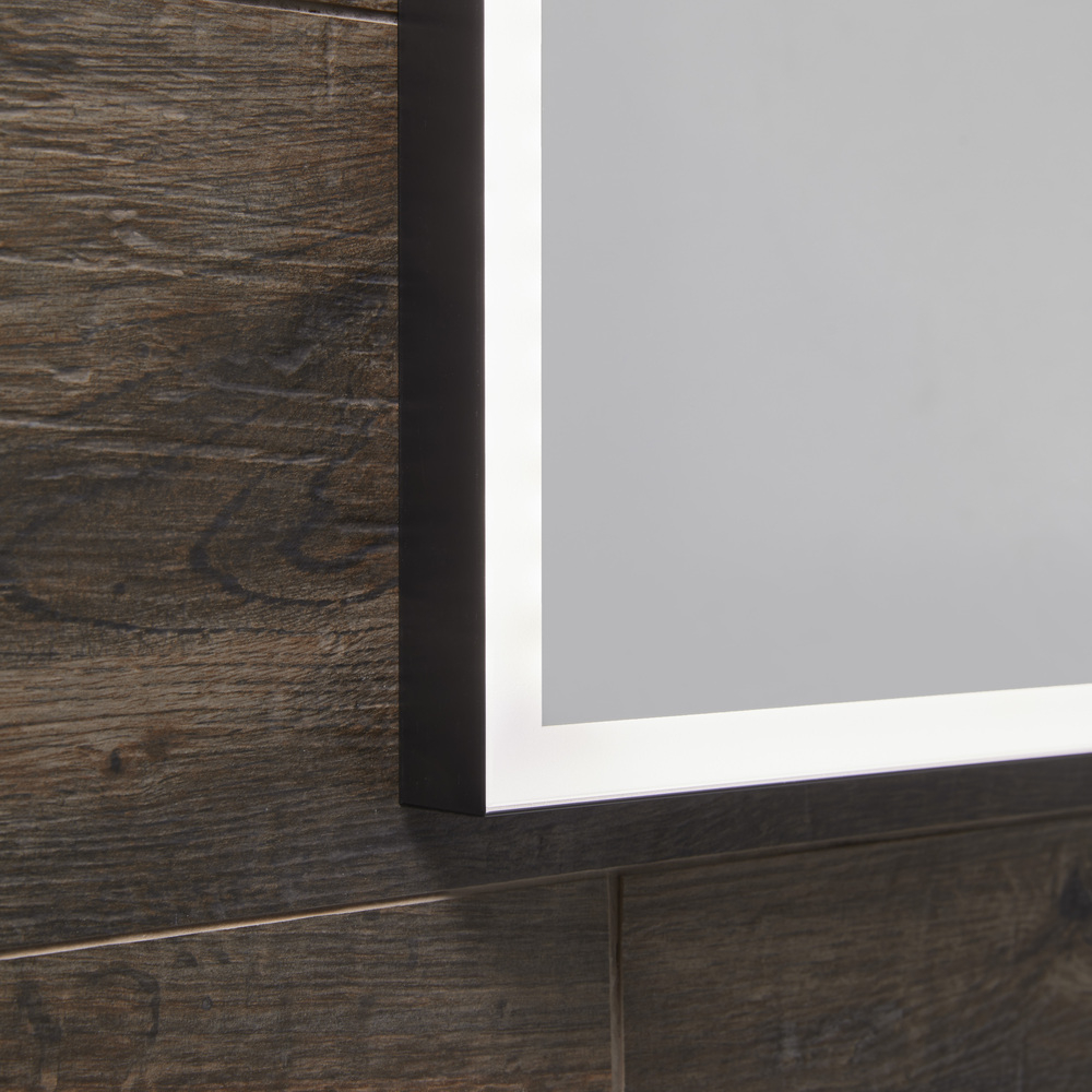 Origins Living Tate 100 Black Rectangular Illuminated Bathroom Mirror