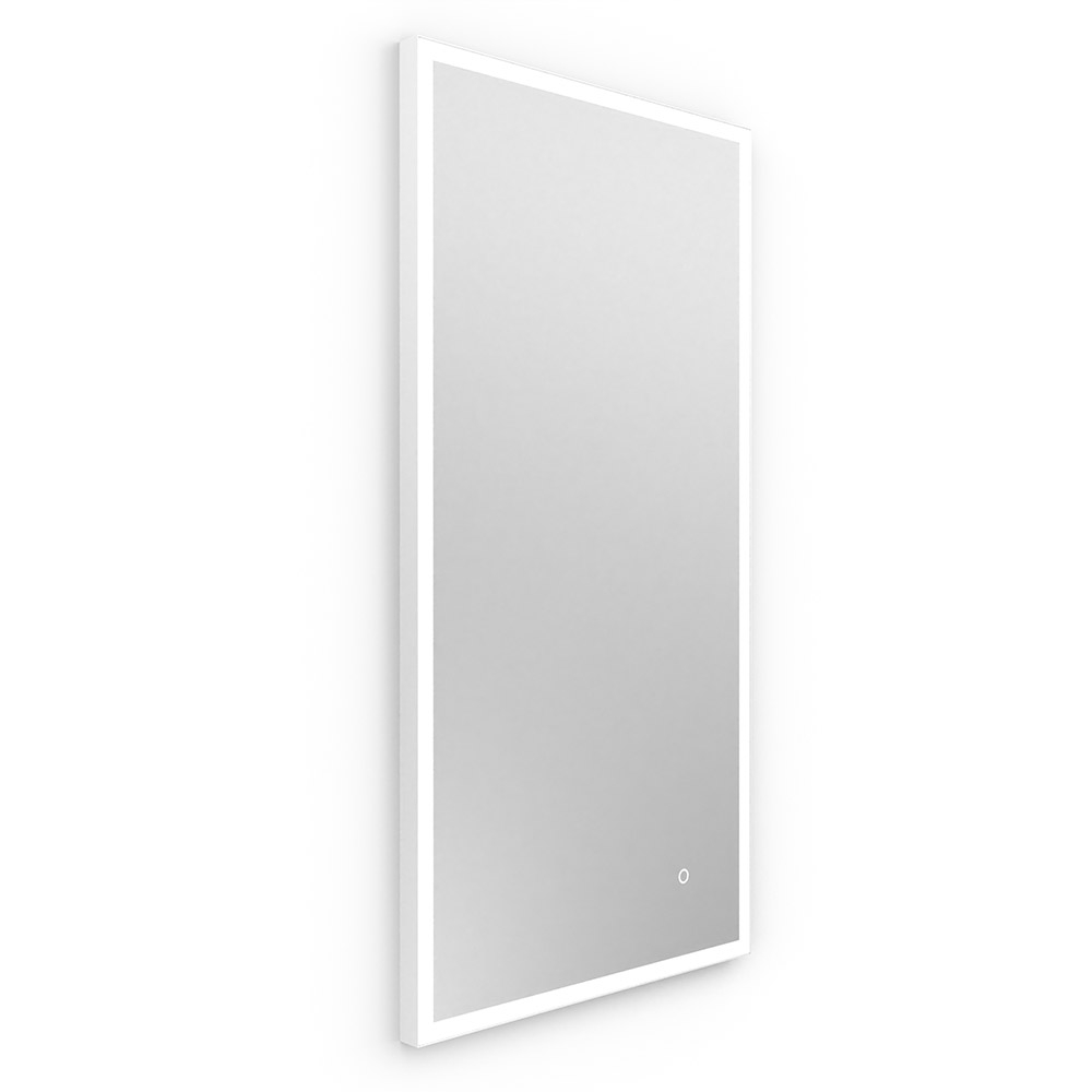 Origins Living Tate 40 White Rectangular Illuminated Bathroom Mirror