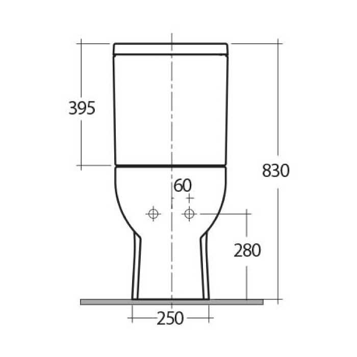 RAK Tonique Flush to Wall Closed Coupled Toilet, TONBTWPAK015 / TONCIST