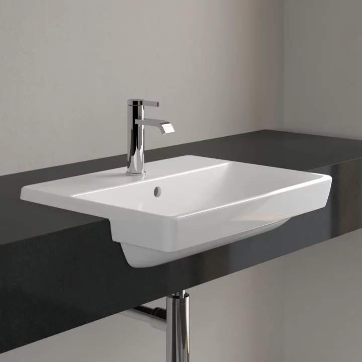 Villeroy & Boch Avento Semi-Recessed Washbasin, 550mm, White Alpin ...