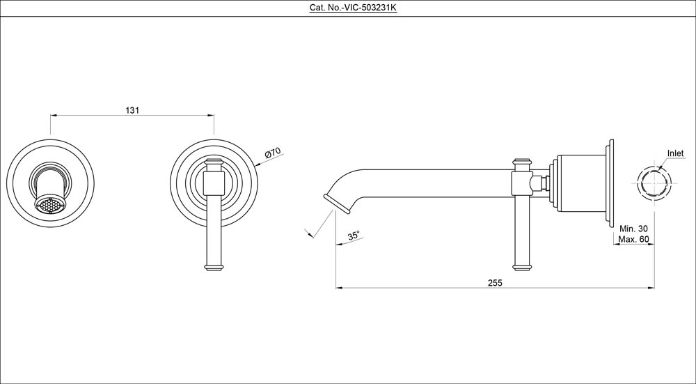 Artize VIC Wall Mounted Single Lever Basin Tap With Concealed Part In ...
