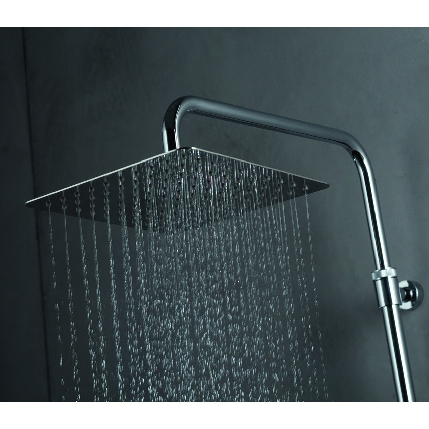 Vema Thermostatic Shower in White and Chrome with Square Bar Mixer ...