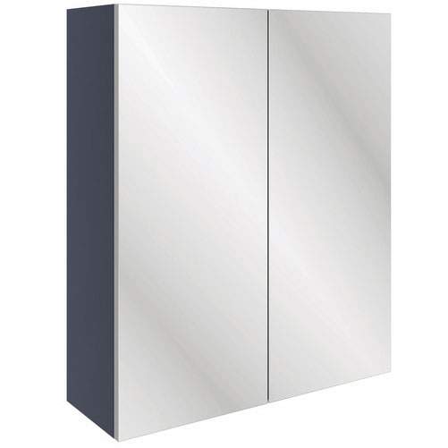 Venetian 600mm Mirrored Wall Unit - Matt Indigo Blue, RDBS105434