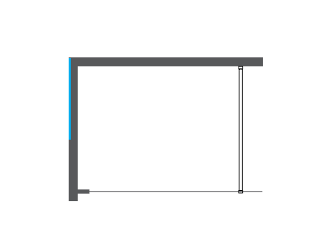 Jaquar 1000MM Walk In Shower Screen In Clear Glass With Black Frame.