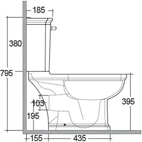 RAK Ceramics Washington Lever Flush Open Back Close Coupled Toilet