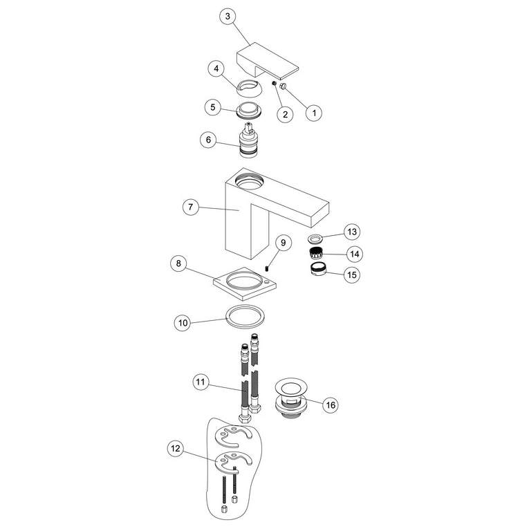 Watervale Mono Basin Mixer With Click Clack - RDBS105735