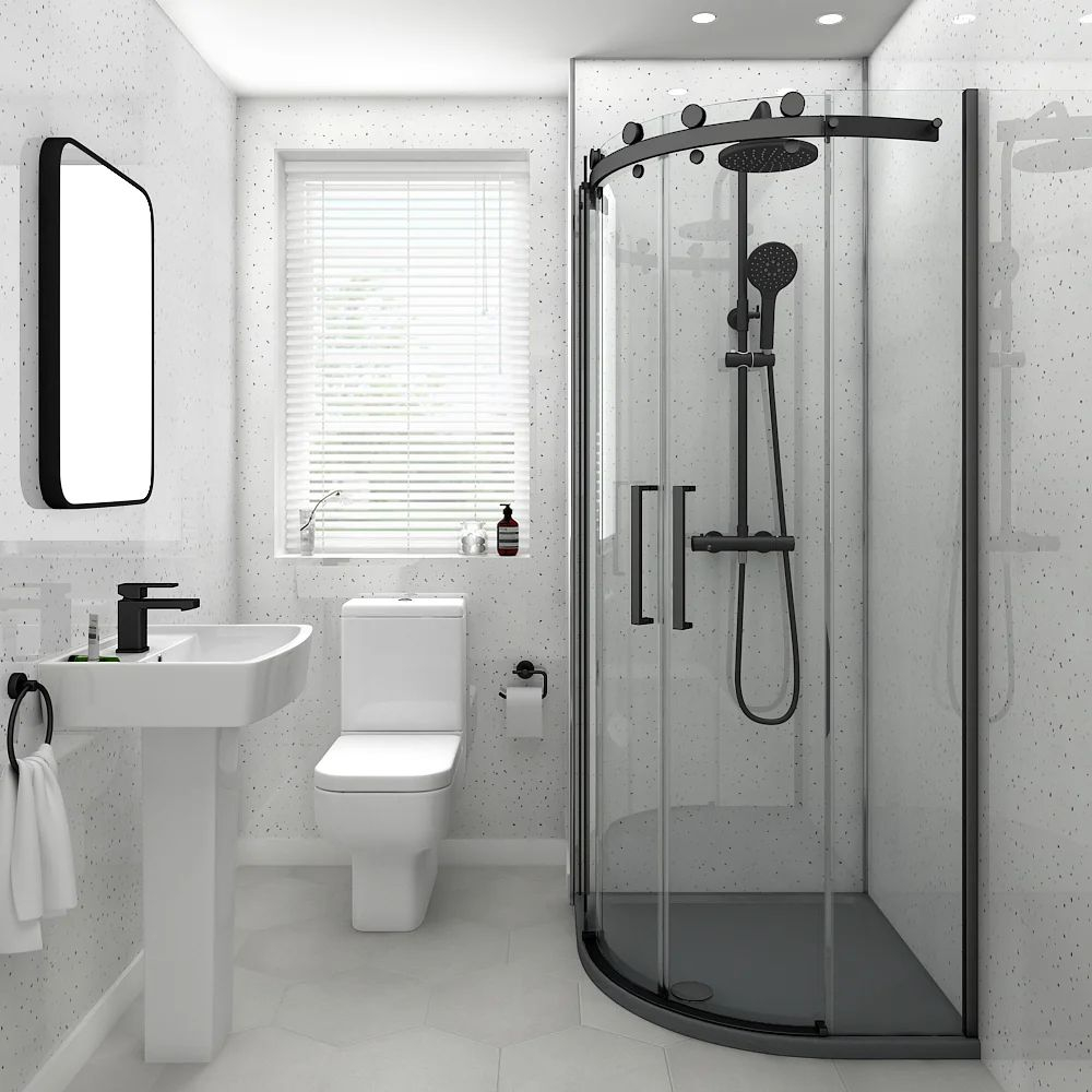 Aquadry White Arctic M1 PVC Single Wetpanel Shower Board 1000 x 2400mm