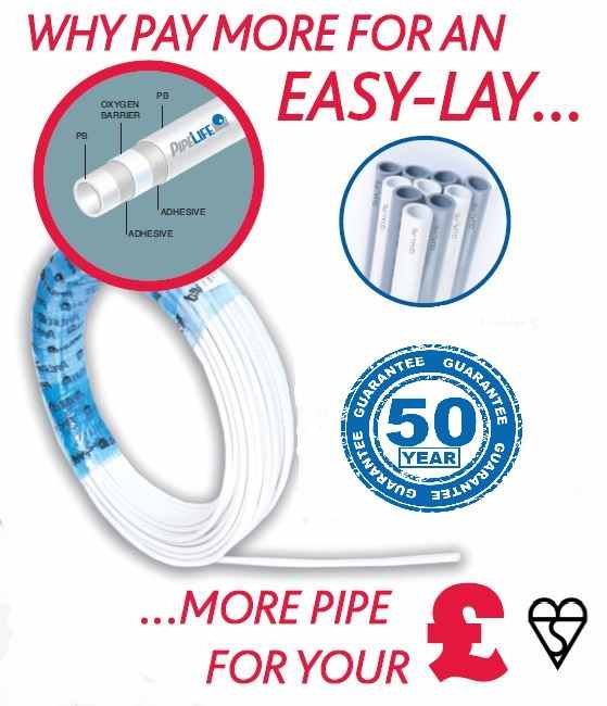 PipeLife 15mm Easy-Lay Push-Fit Polybutylene Barrier Pipe Coil 50m