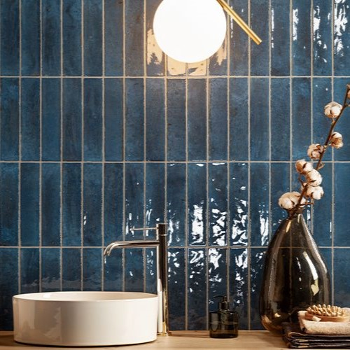 Zafiro Blue Brick Rambla Esmeralda Ceramic Tile - 300x75 - 1.25pm2 ...