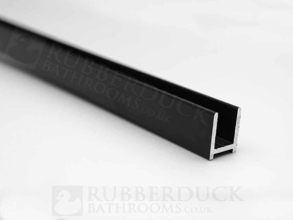 Wet Room 8mm Glass Surface Channel 2000mm - Matt Black, GCSC-20-0824