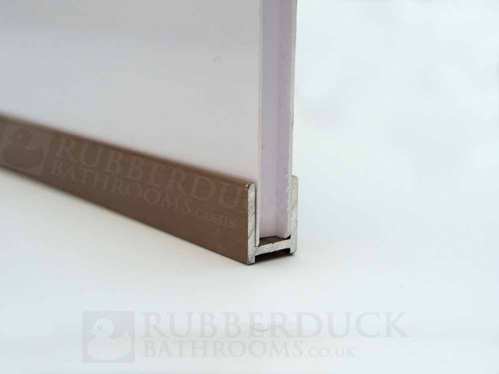 Wet Room 10mm Glass Surface Channel 1200mm - Brushed Bronze, GCSC-28-1012