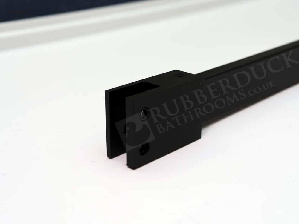 Abacus Wetroom Glass Matt Black Ceiling Support Arm 600mm - GCGC-20-0006