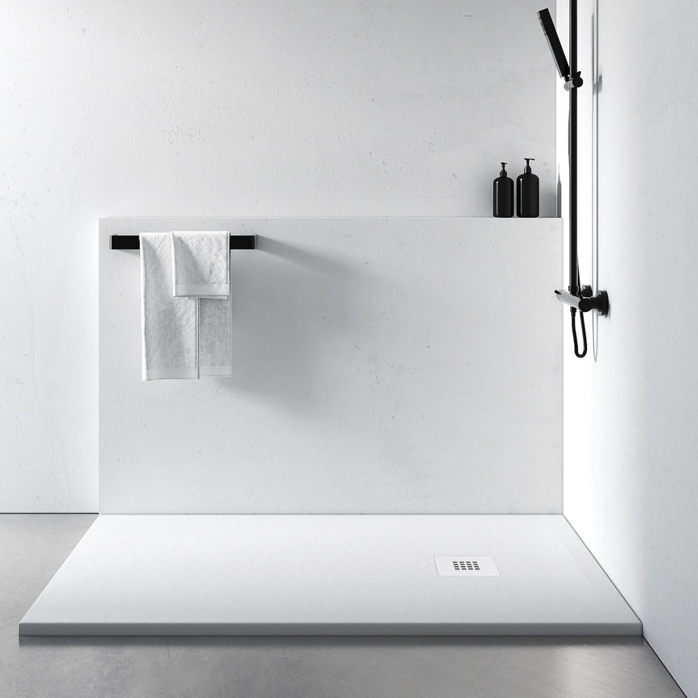 Tailored Trays Cuttable Slate Shower Tray in Arctic White - 1800 x 700