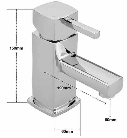 Sagittarius Axis Monobloc Basin Mixer Tap with Sprung Waste - AX/106/C