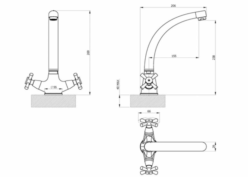 Francis Pegler Mercia Contemporary Mono Kitchen Sink Mixer Tap - 4M6003 ...