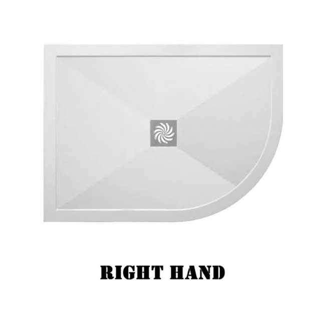 Ultra-Slim 1000mm x 800mm Offset Quadrant Shower Tray & Waste - Right ...
