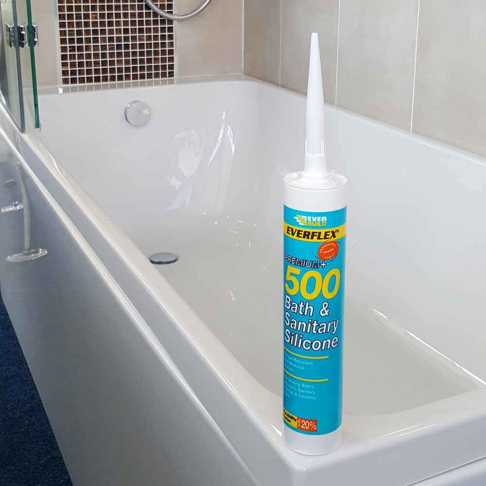 Everbuild EverFlex Premium 500 Bath & Sanitary Silicone - White