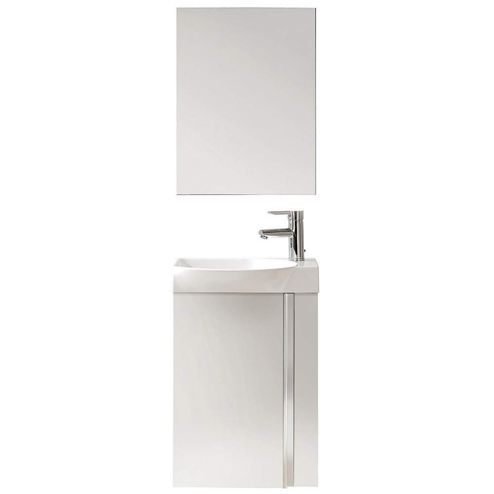 Royo Elegance 455mm Wall Hung Cloakroom Unit with Mirror - Gloss White ...
