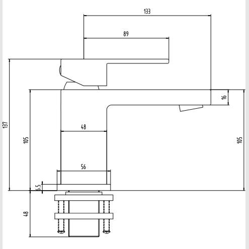 HighLife Bathrooms Fife Black Monobloc Basin Mixer Tap inc Wastes - 12513B