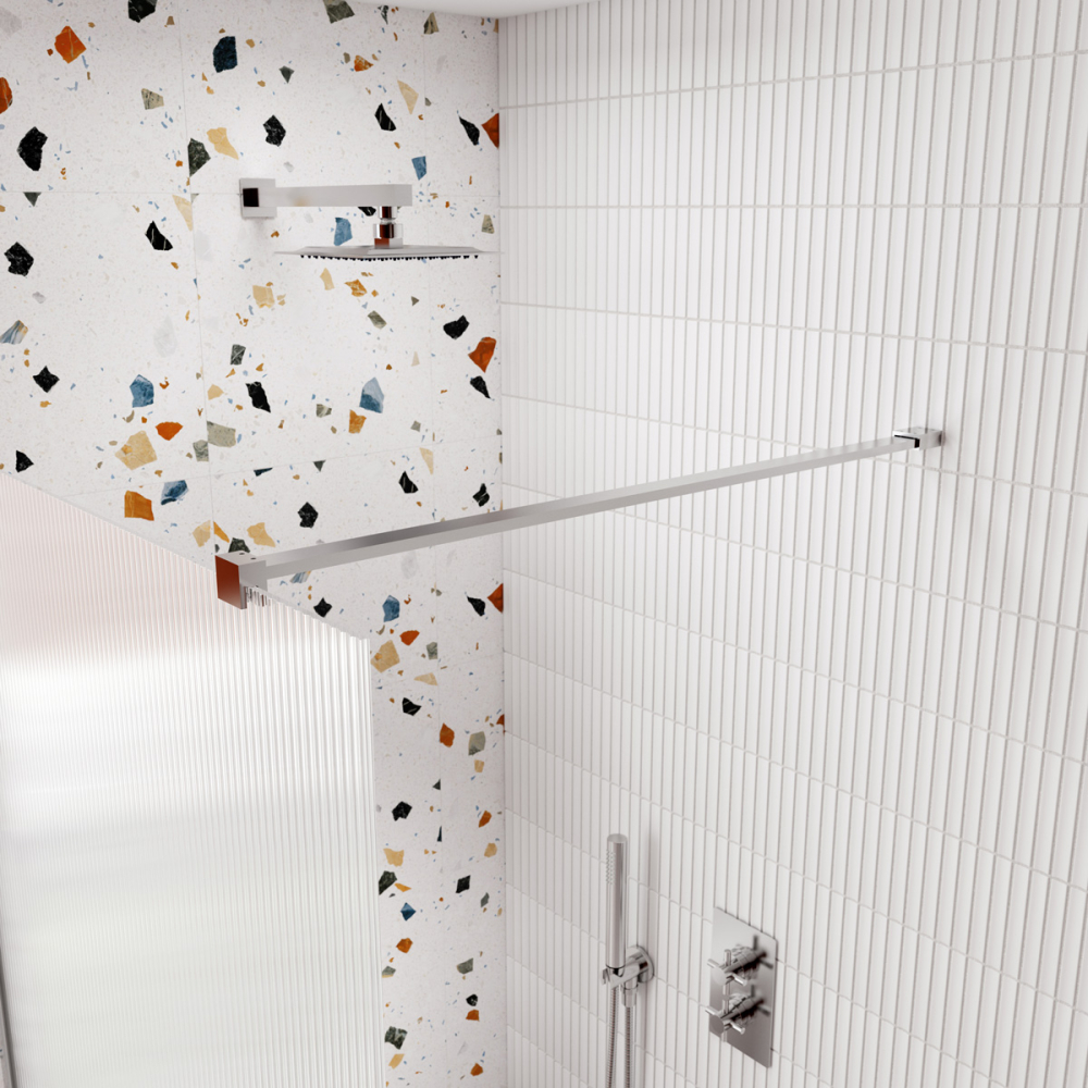 Nuie Chrome Flat Support Arm, FIX030, Rubberduckbathrooms