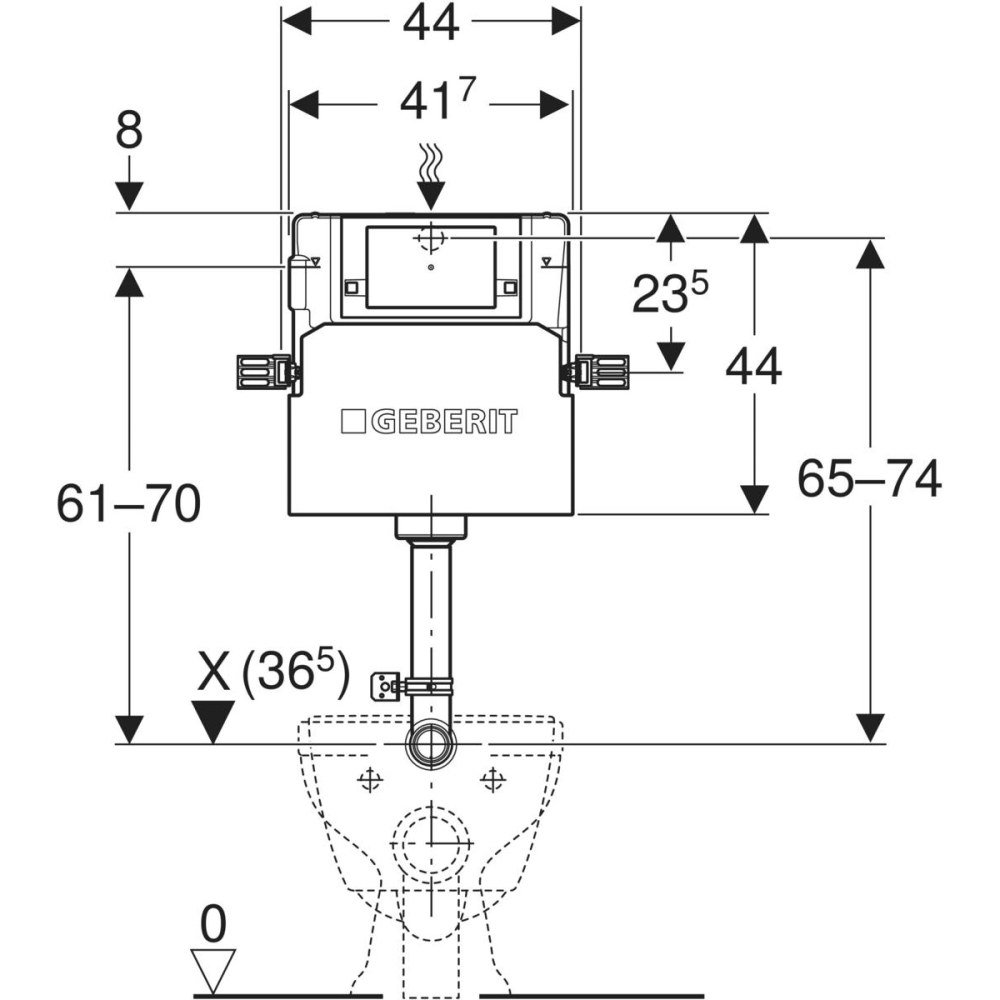 Geberit Duofix Alpha 440mm In-Wall Cistern