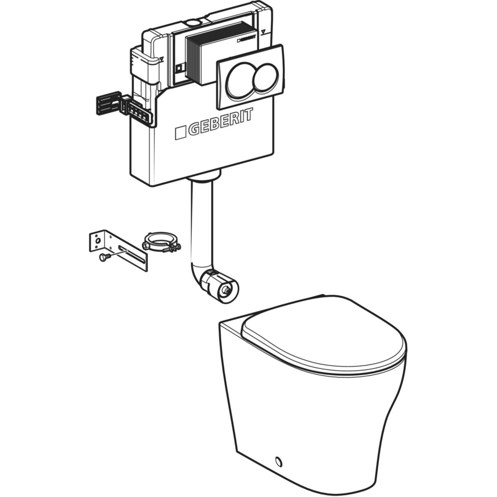 Geberit Duofix Alpha Cistern, Bright Chrome Flush Plate and Selnova ...