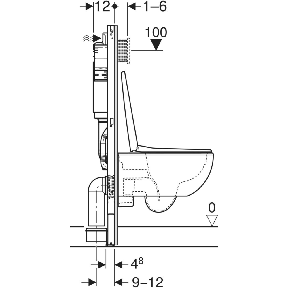 Geberit Duofix Alpha Frame, Cistern, Bright Chrome Flush Plate and ...
