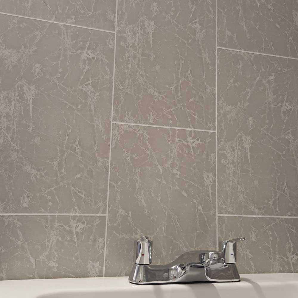 Neptune 250 - Grey Grout Line Tile - Tile Effect PVC Plastic Wall ...