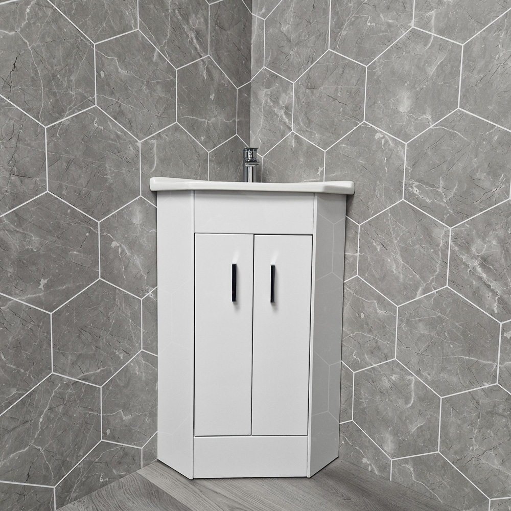 Lunar Stone Hexagon Tile MEGAboard Grout Line 1m Wide PVC Wall Panels