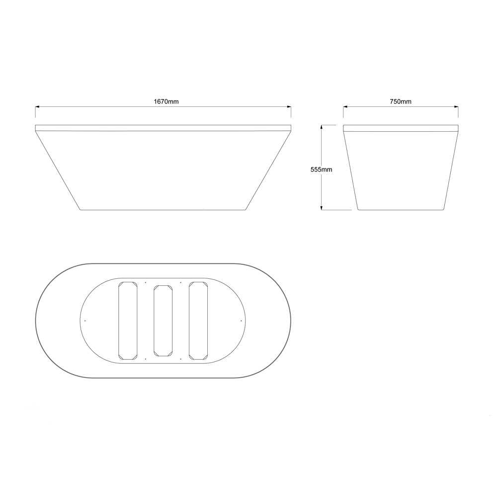 Beaufort Humber Freestanding Bath White 1700 x 755mm