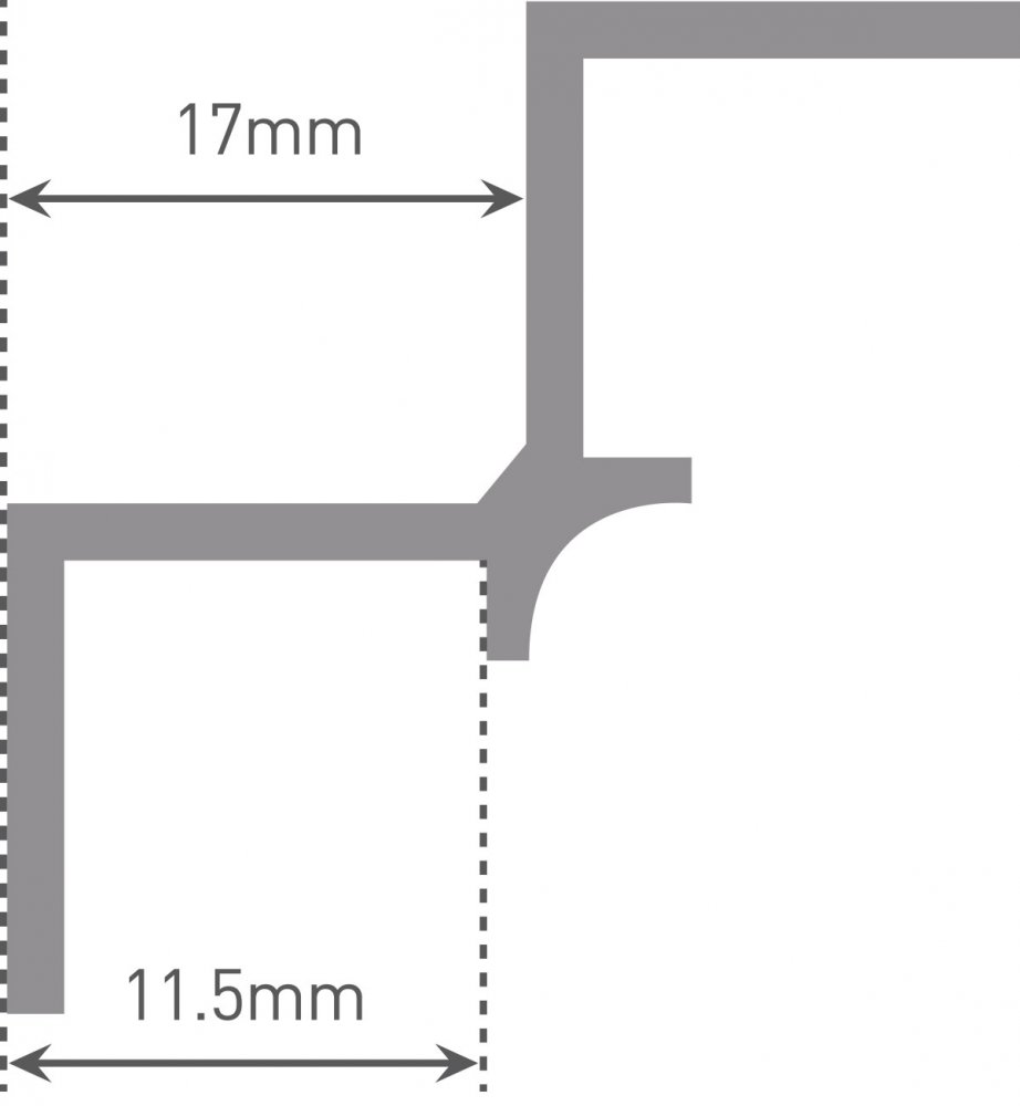 Multipanel Internal Corner Profile Trim Type A for showerboards and panels