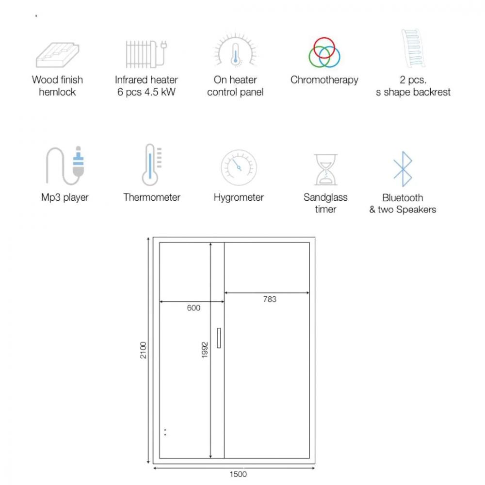 Jaquar Kaya Infrared Home Sauna 2-3 Seater | JSA-NAW-MD3150IH
