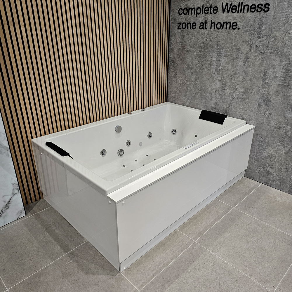 Jaquar Kubix Prime 1800 x 1100mm Whirlpool & Air Combi Bath, JWP-WHT ...