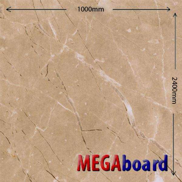 Megaboard Matt Stone Beige 1m Wide PVC Wall Panels, 4010040105