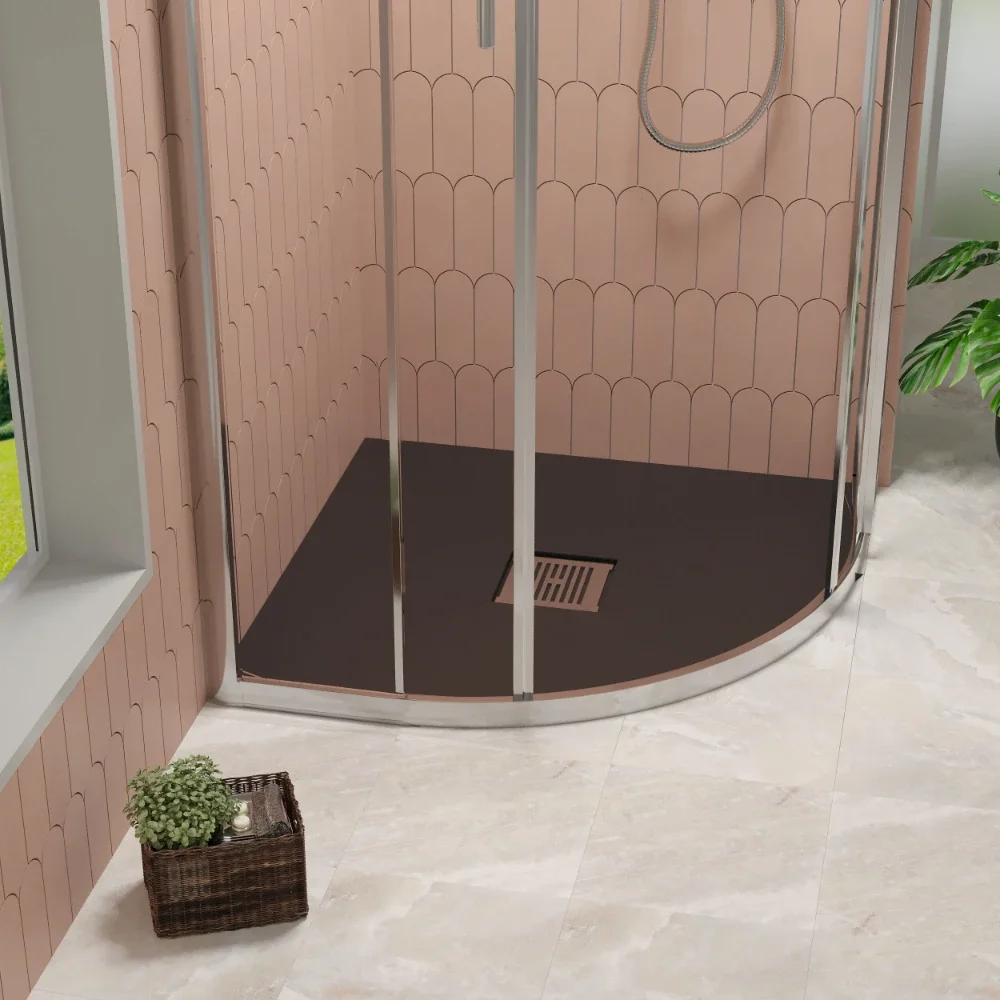 Nuie Black 800mm Slimline Quadrant Shower Tray