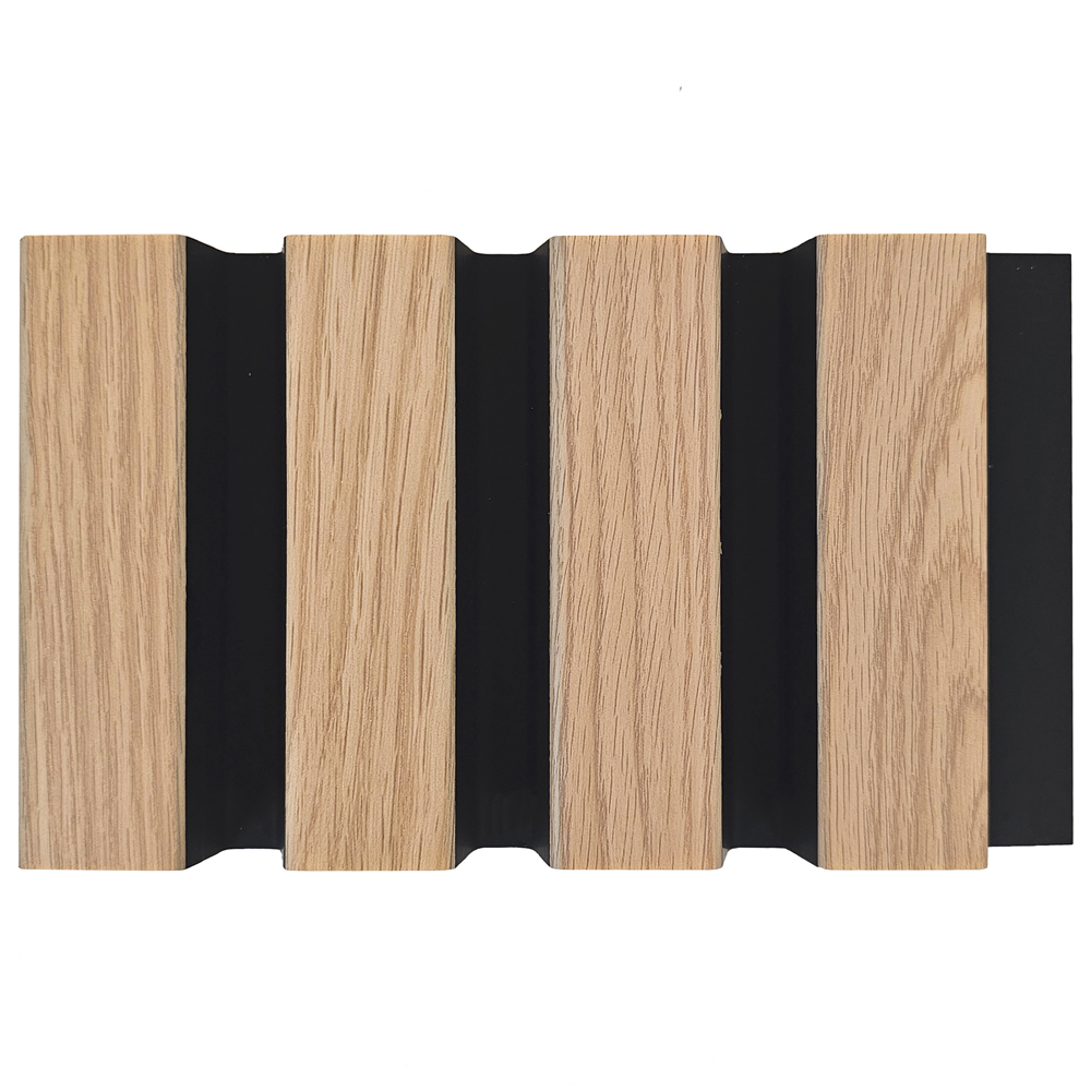 Oak & Black Waterproof Slatwall Panel