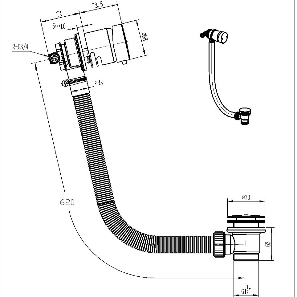 Scudo Overflow and Bath Filler Brushed Bronze Scudo Overflow and Bath Filler Brushed Bronze