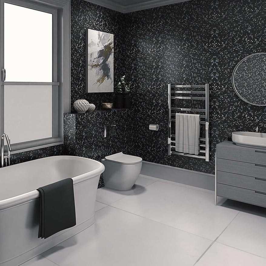 Perform Panel Midnight Sparkle Bathroom Wall Panels By NU Style