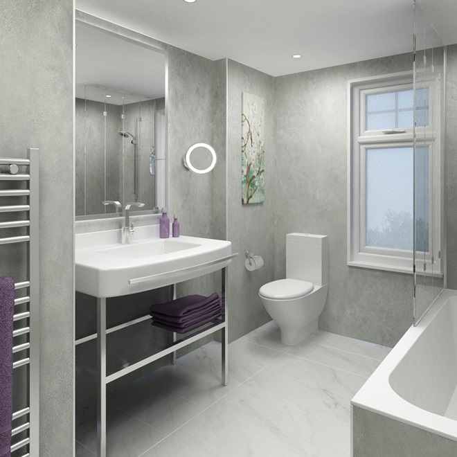 Perform Panel Cloudy Marble Bathroom Wall Panels By NU Style